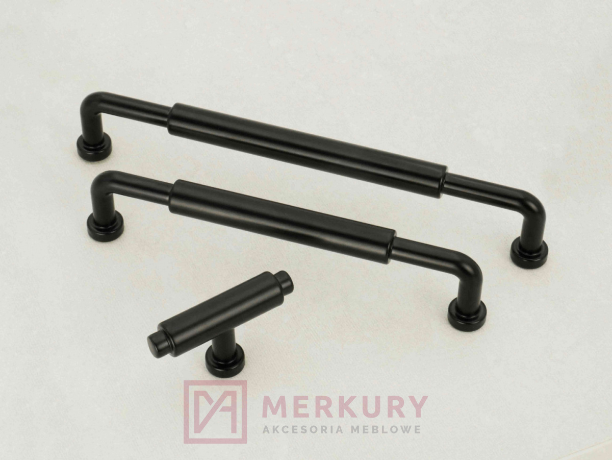 Uchwyt relingowy FLO 160mm Czarny Mat - Akcesoria meblowe Merkury